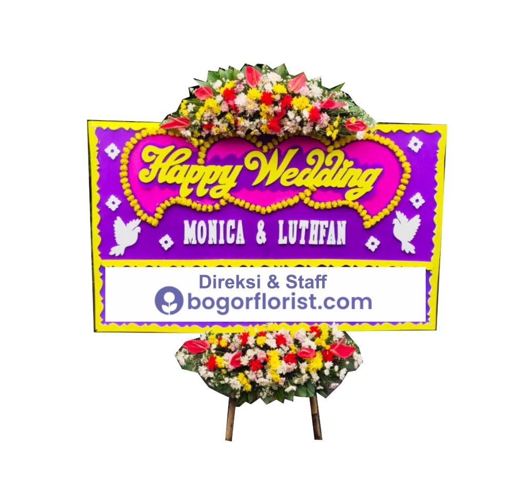 Bunga Papan Happy Wedding – bogorflorist.com